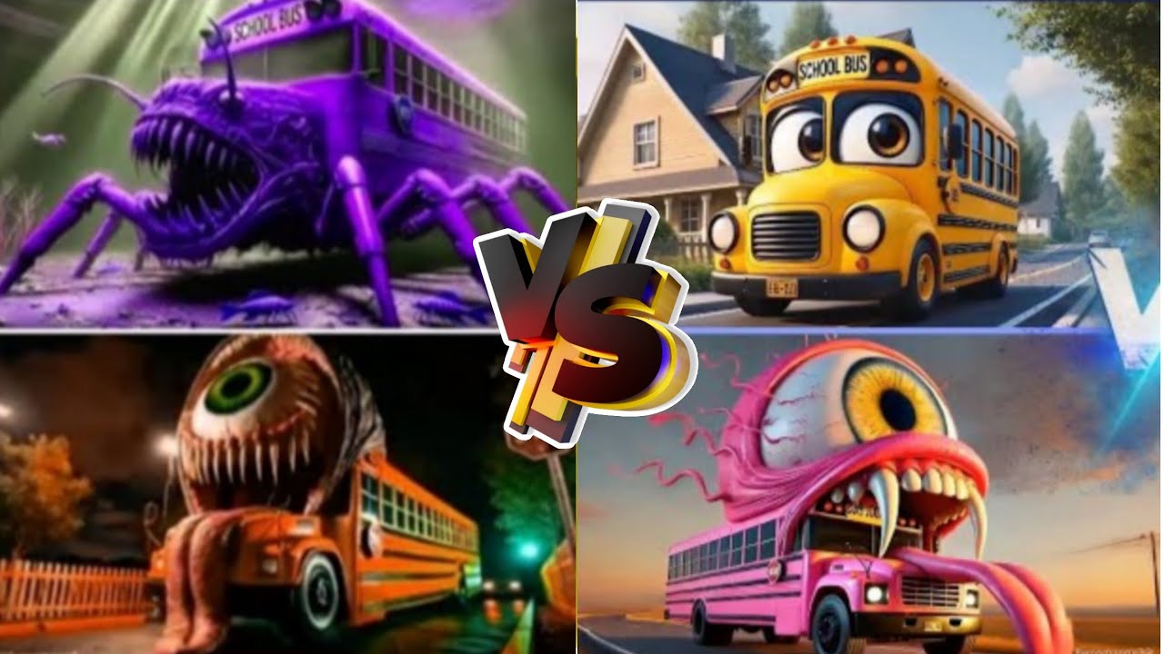 BABY SCHOOL BUS EATER 🆚 BUS HEAD EATER 🆚 PINKI BUS EATER 🆚 SIREN HEAD ...