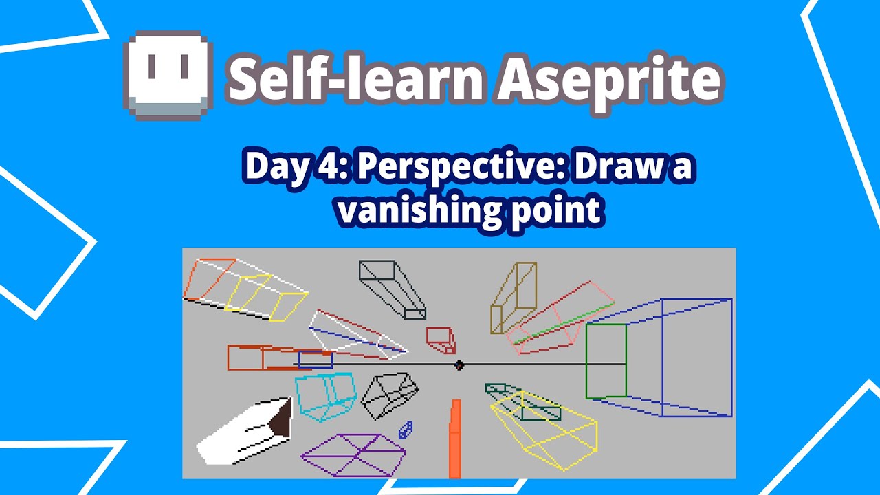 Self-learn Aseprite (Pixel art) | Day4 | Perspective: Draw a vanishing ...