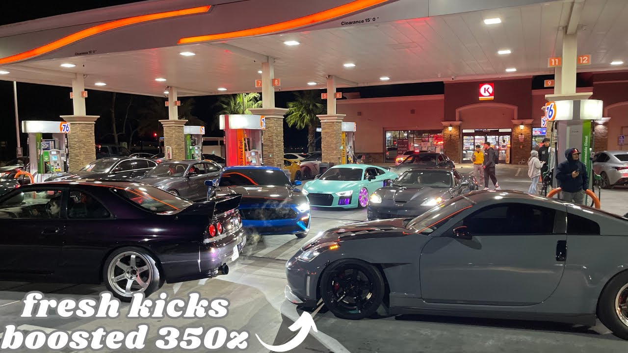 Heavily modify cars takes over gas station !!! - YouTube
