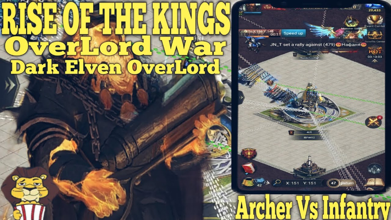 Rise Of The Kings OverLord War Dark Elven OverLord Archer Vs Infantry ...