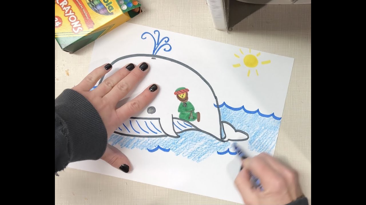 Jonah in the whale guided drawing - YouTube