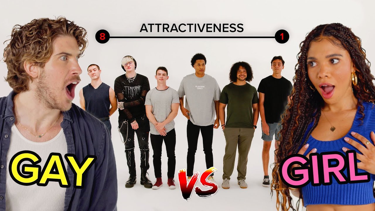Ranking 8 Guys By Attractiveness | Gay VS Girl! - YouTube