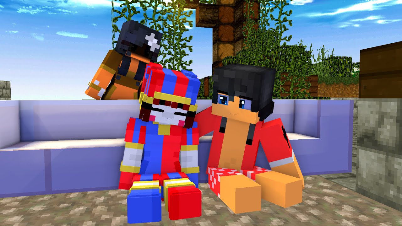 sleeping next to my friends pomni,aphmau poor and aaron summer ...