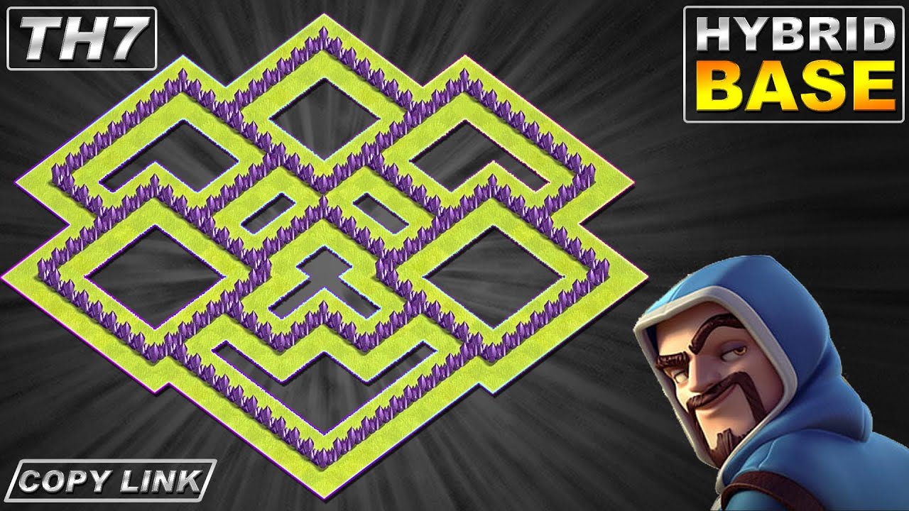 NEW BEST TH7 Base | TH7 Base Hybrid with COPY LINK - Clash of Clans ...