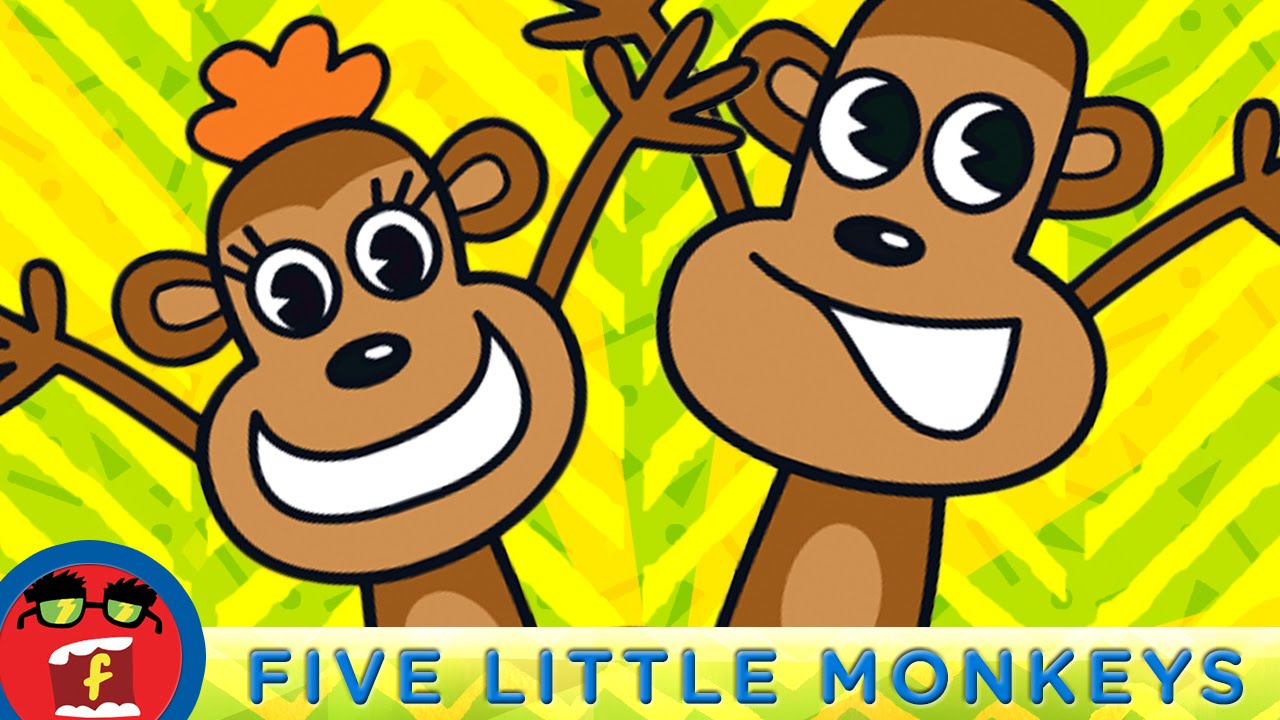 Five Little Monkeys | Fredbot Nursery Rhymes (Lucy the Dinosaur) - YouTube