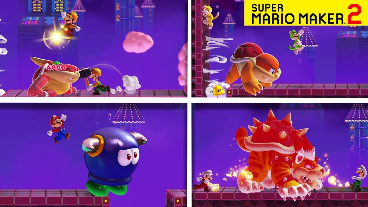 MEOWSER'S BOSS RUSH - Super Mario Maker 2 Co-op Multiplayer - YouTube