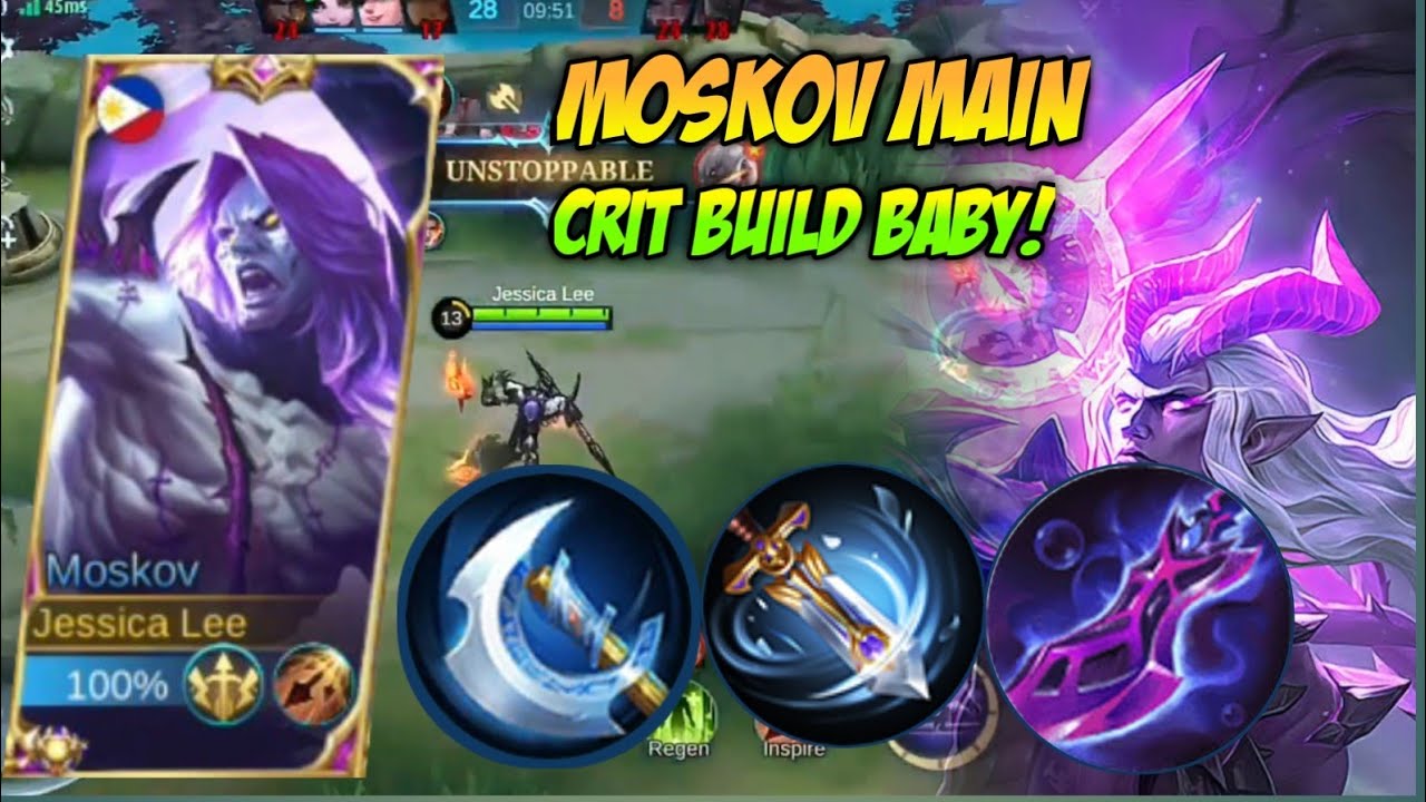 CRIT BUILD MOSKOV IN MYTHICAL GLORY AWESOME GAMEPLAY MUST WATXH # ...