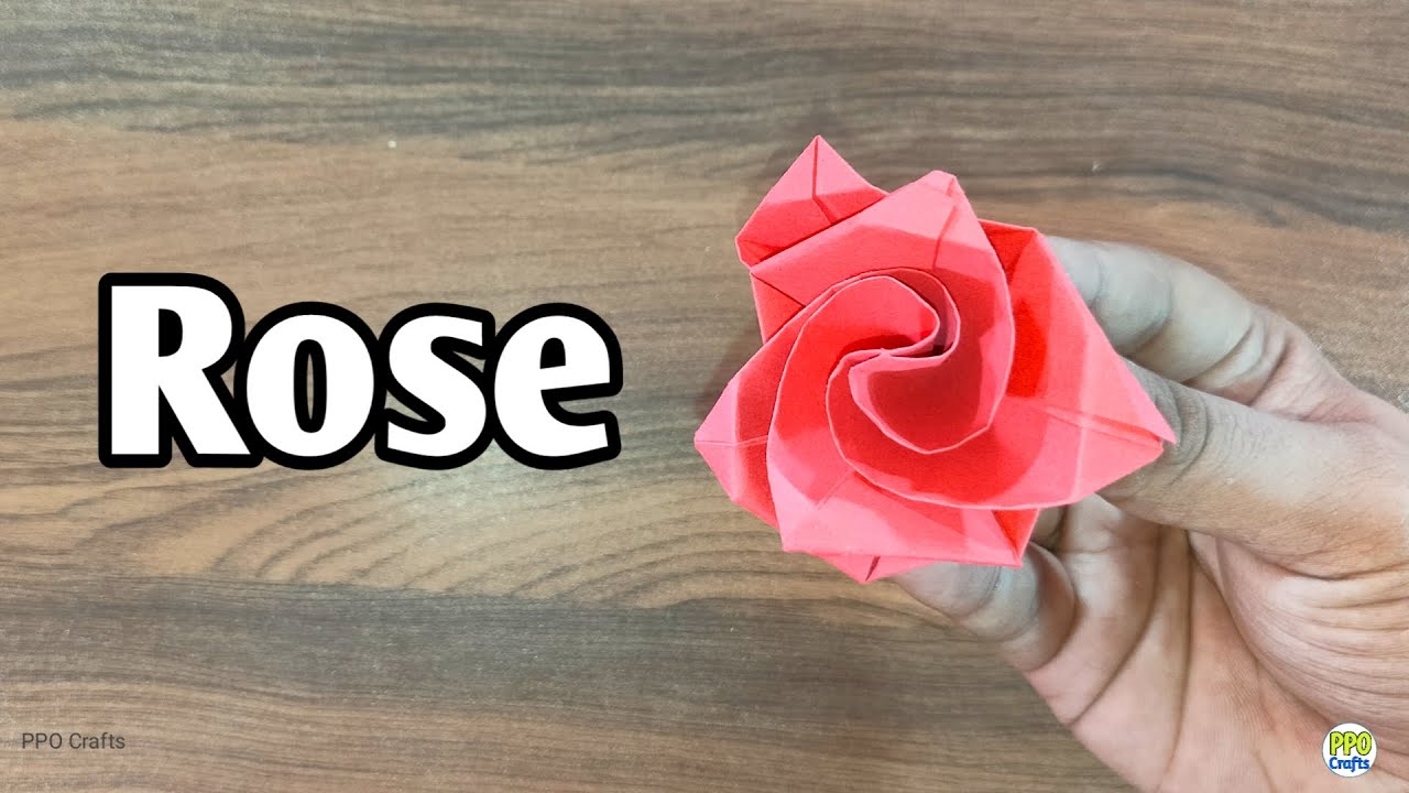 How To Make Easy And Realistic Paper Rose Flower- Origami / Simple ...