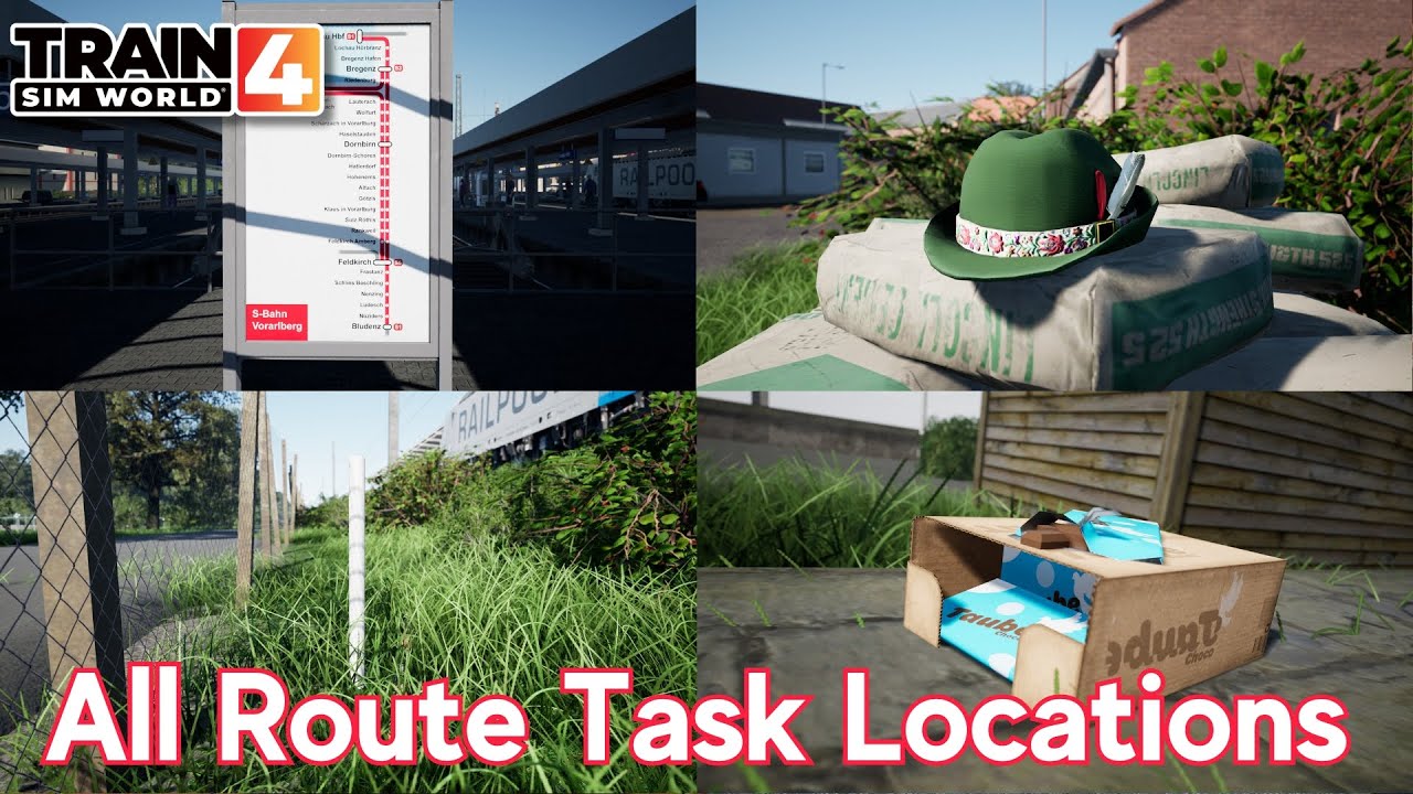 All Route Task Locations - S-Bahn Vorarlberg - Train Sim World 4 - YouTube