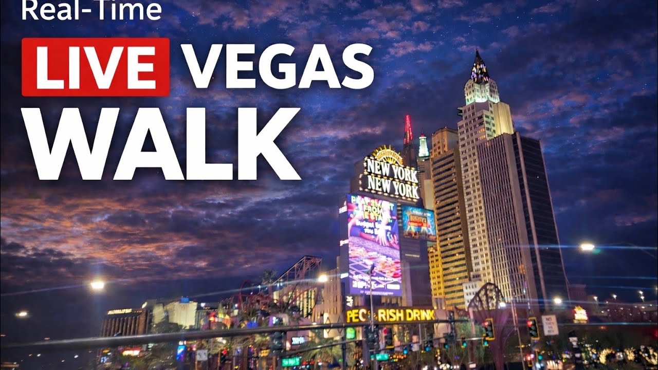 Live Vegas Strip Walk — Real-Time - YouTube