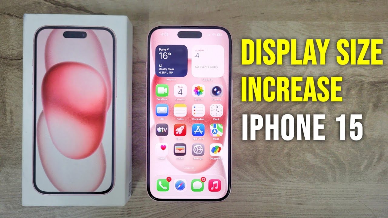 how to increase display size in iphone 15 - YouTube