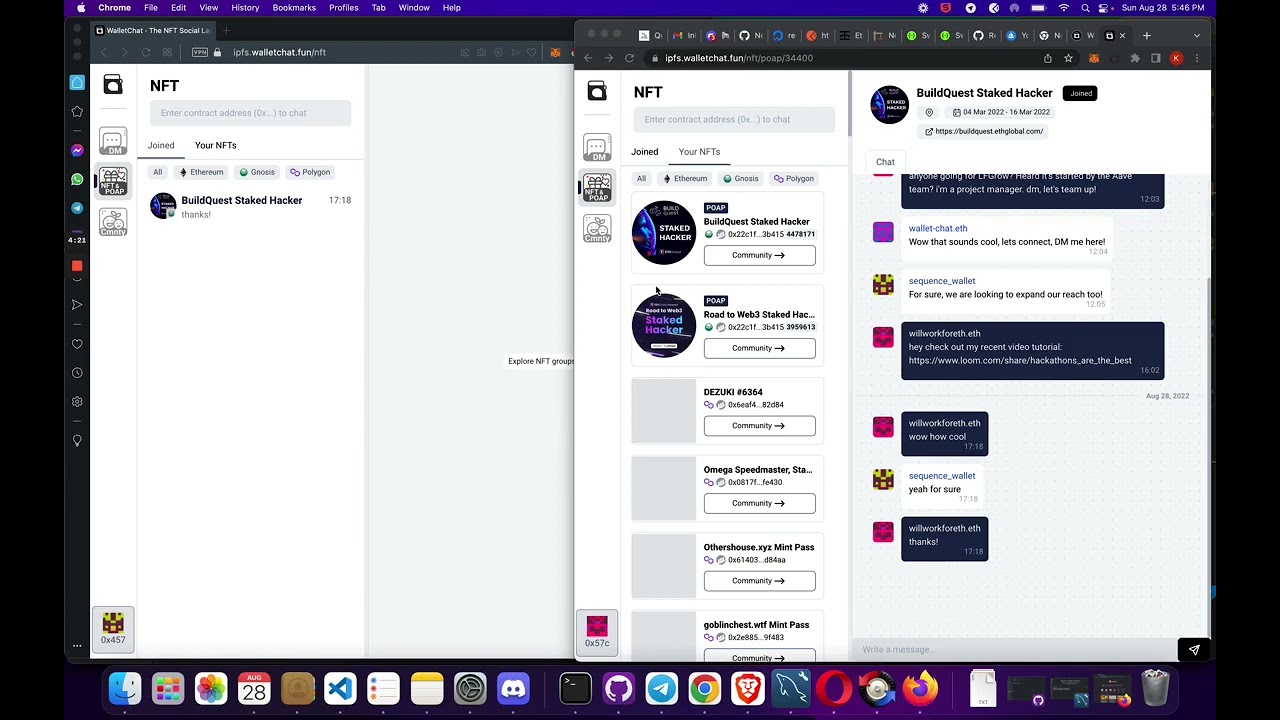 WalletChat POAP Quick Demo - YouTube