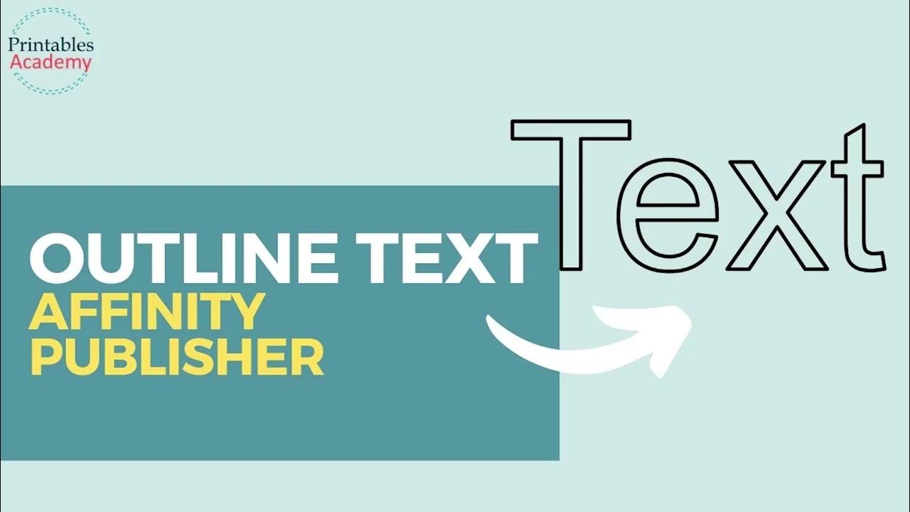 How to Create Outline Text in Affinity Publisher - YouTube
