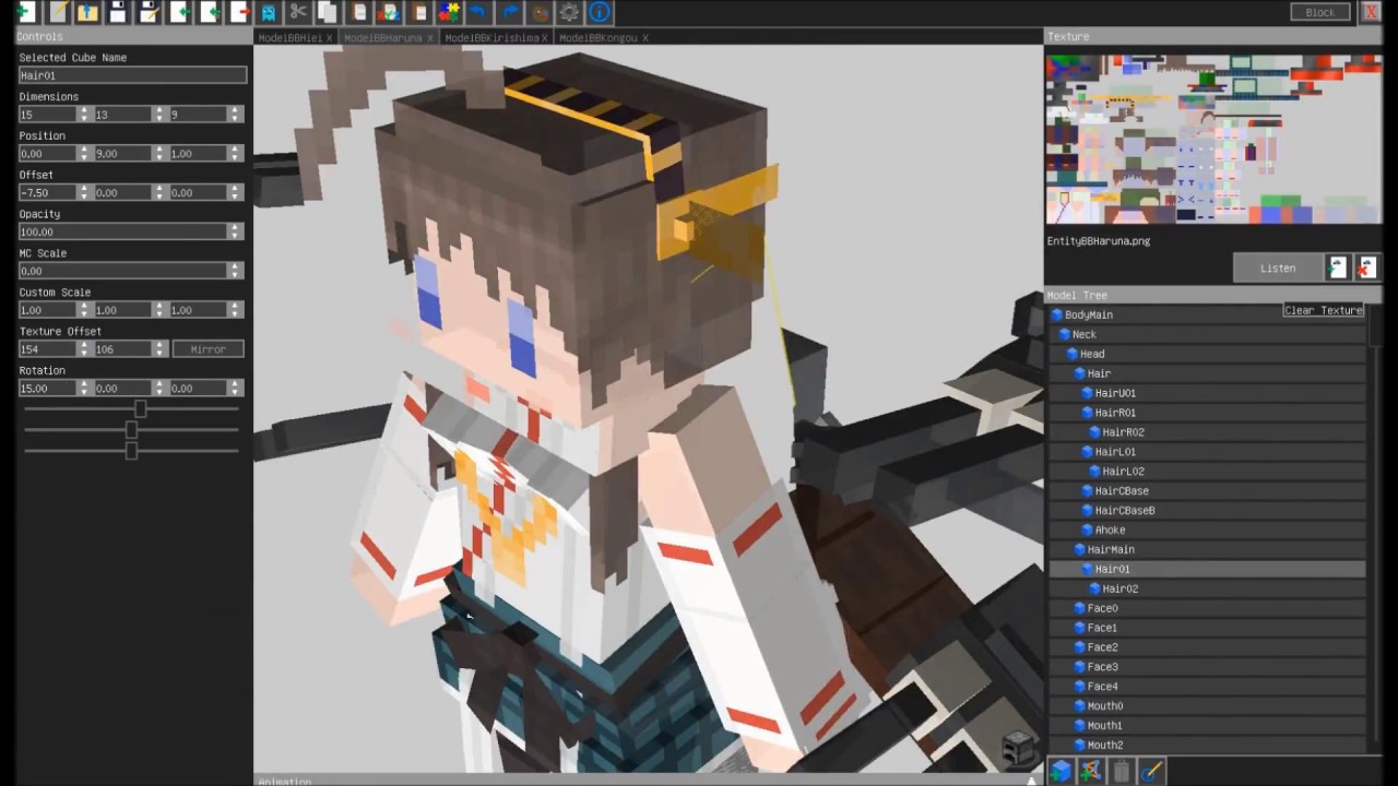 Minecraft Modeling Timelapse - 深これ 比叡 / 榛名 / 霧島 - YouTube