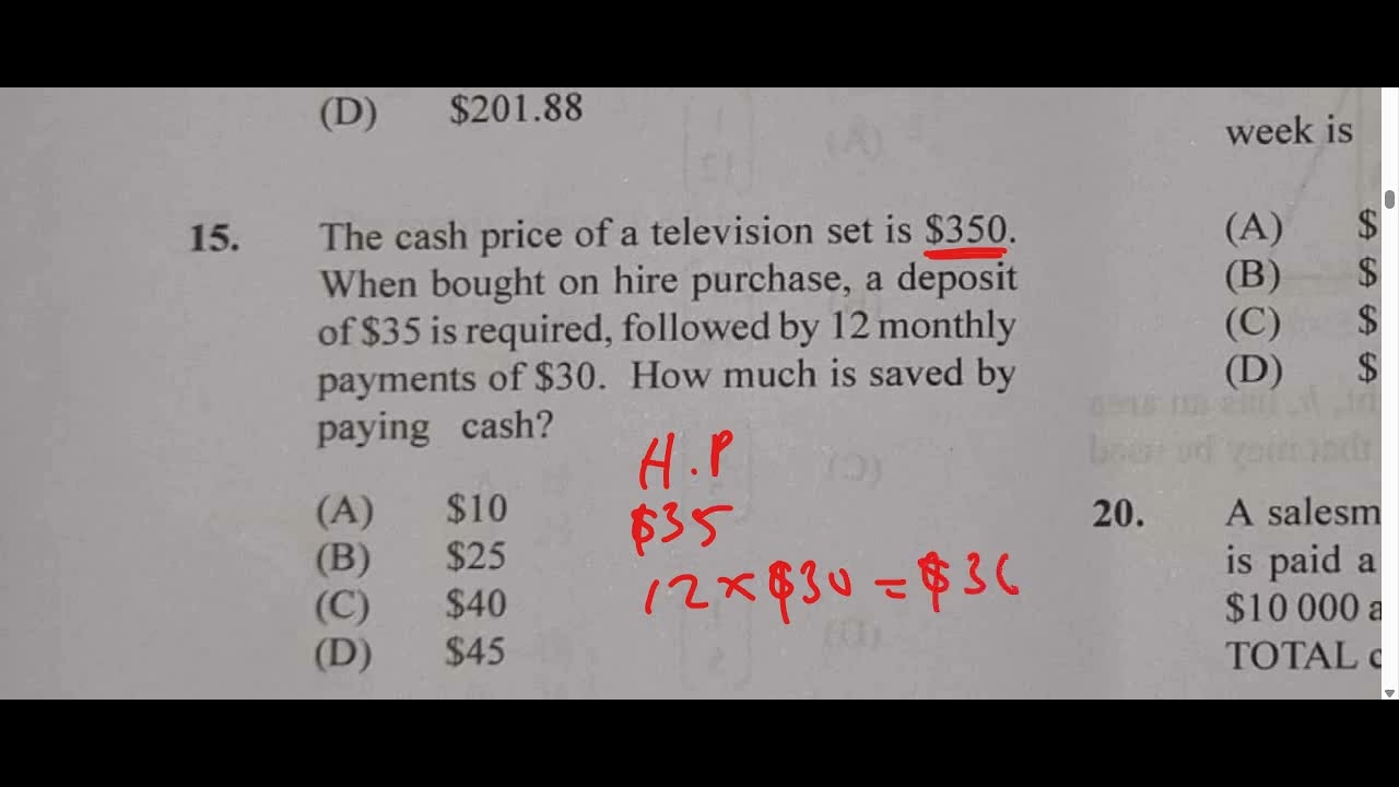 Question 15 of 60| January 2022 Multiple Choice| CSEC Mathematics ...