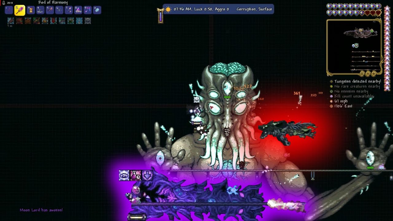 Moon Lord Calamity Legendary Boss (summon and dodge only) - Terraria ...