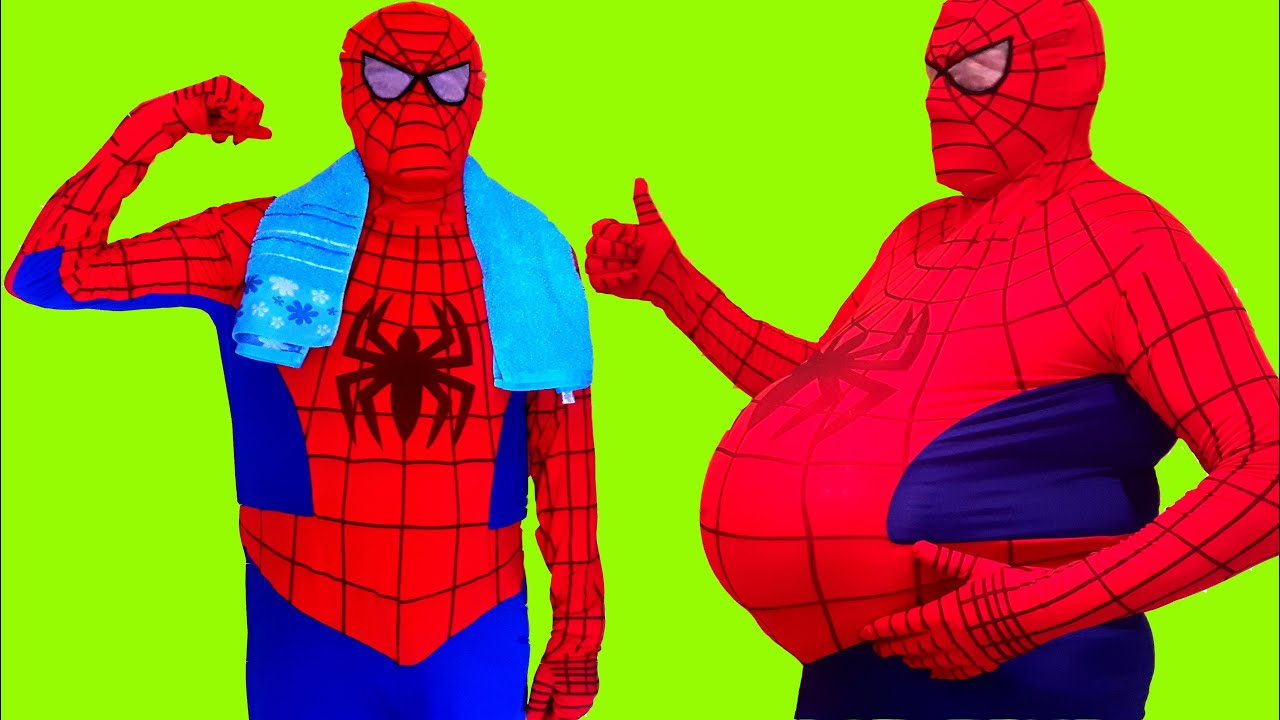 Spider Girl vs Fat Spiderman Superheroes in Real Life - YouTube