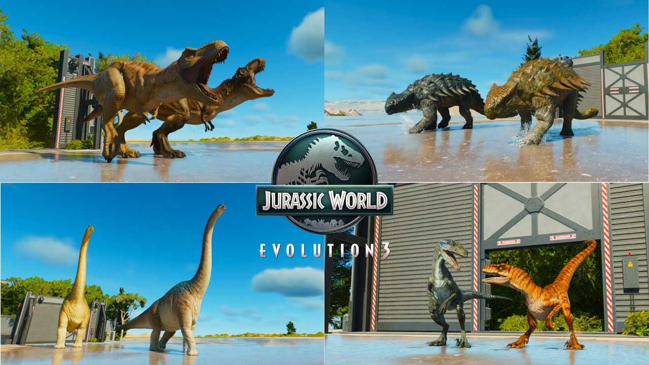 Couple male female dinosaur release animation scene jurassic world ...