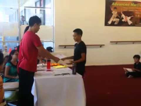 Aiden Zhang got white belt in Kongfu - YouTube