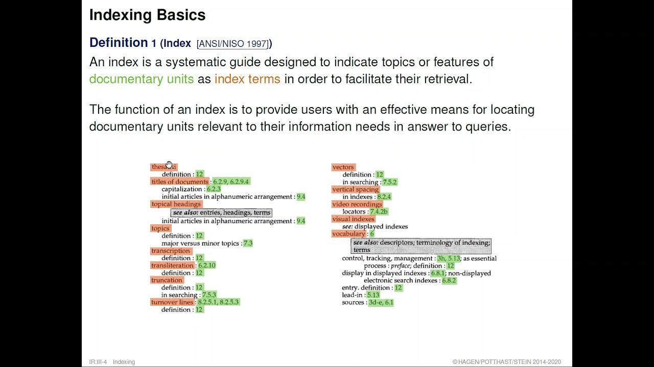 Information Retrieval » Indexing » Indexing Basics (11) - YouTube