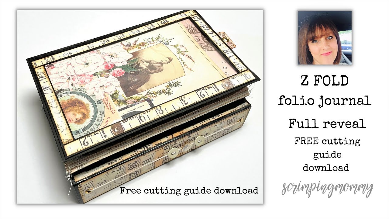 Z fold folio journal full reveal FREE CUTTING GUIDE (sold) - YouTube