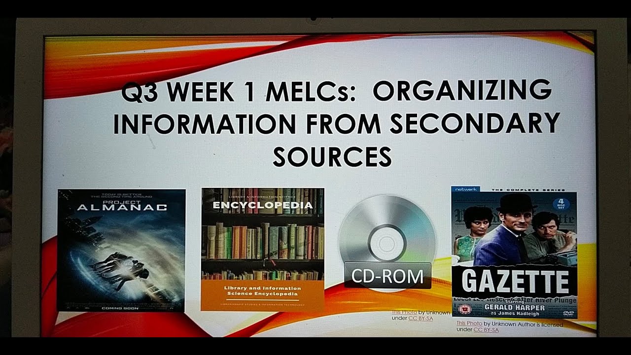 ORGANIZING INFORMATION FROM SECONDARY SOURCES Q3 WEEK 1 MELC IN ENGLISH ...