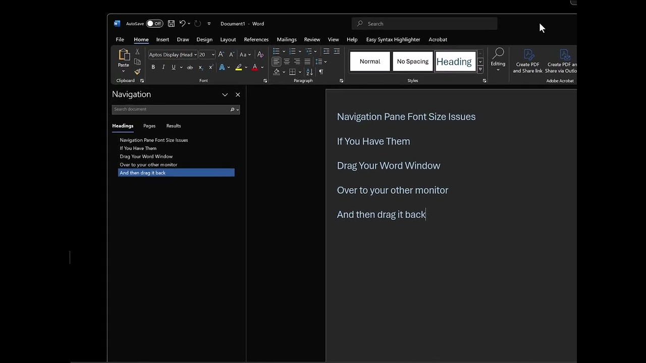 Navigation Pane Font Size Issue In Microsoft Word YouTube Navigation Pane Font Size Issue In Microsoft Word YouTube