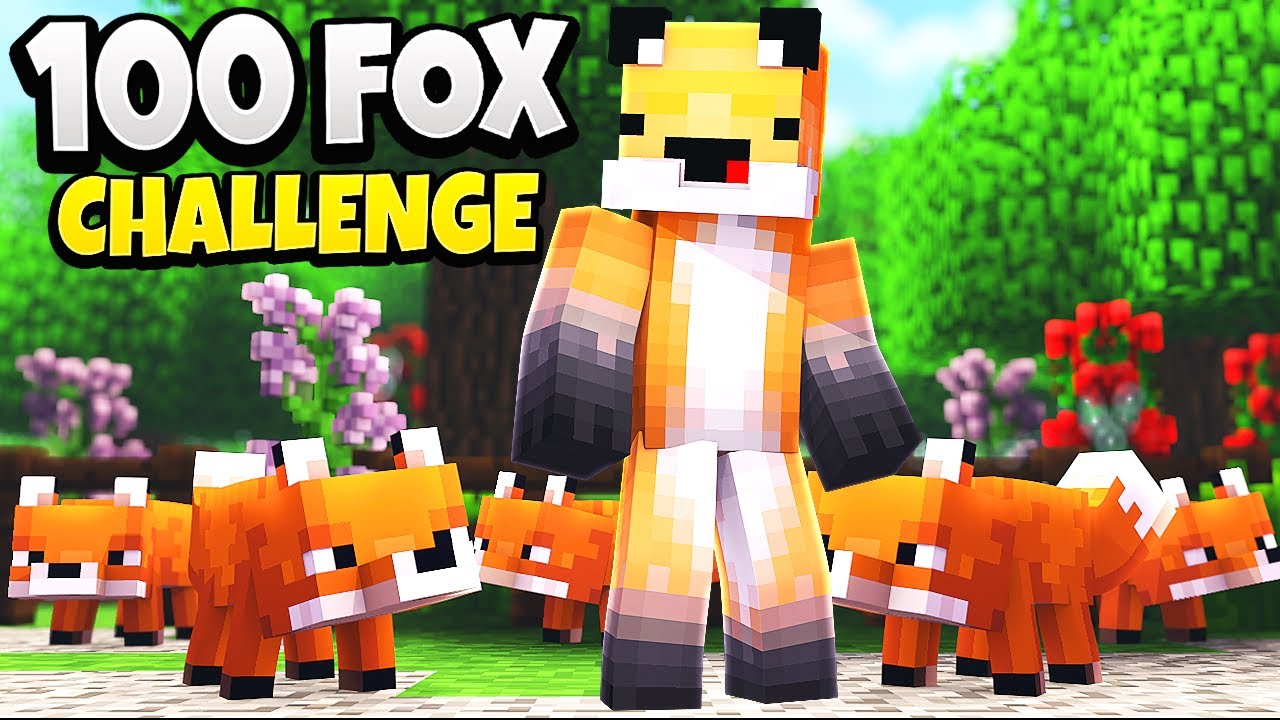 Minecraft 100 Fox Challenge - Minecraft 1.14 - YouTube