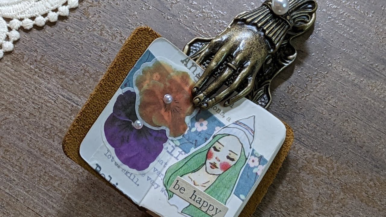 ASMR | My mini journal spread | Purple flower journaling |No talking ...