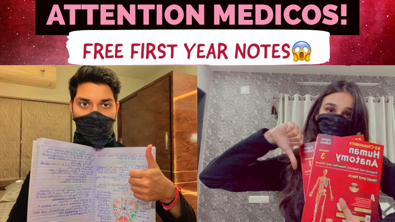 FREE NOTES of all FIRST YEAR MBBS subjects | MASKED MEDICOZ - YouTube