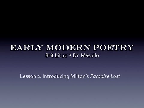 Early Modern Poetry: Milton's Paradise Lost - YouTube