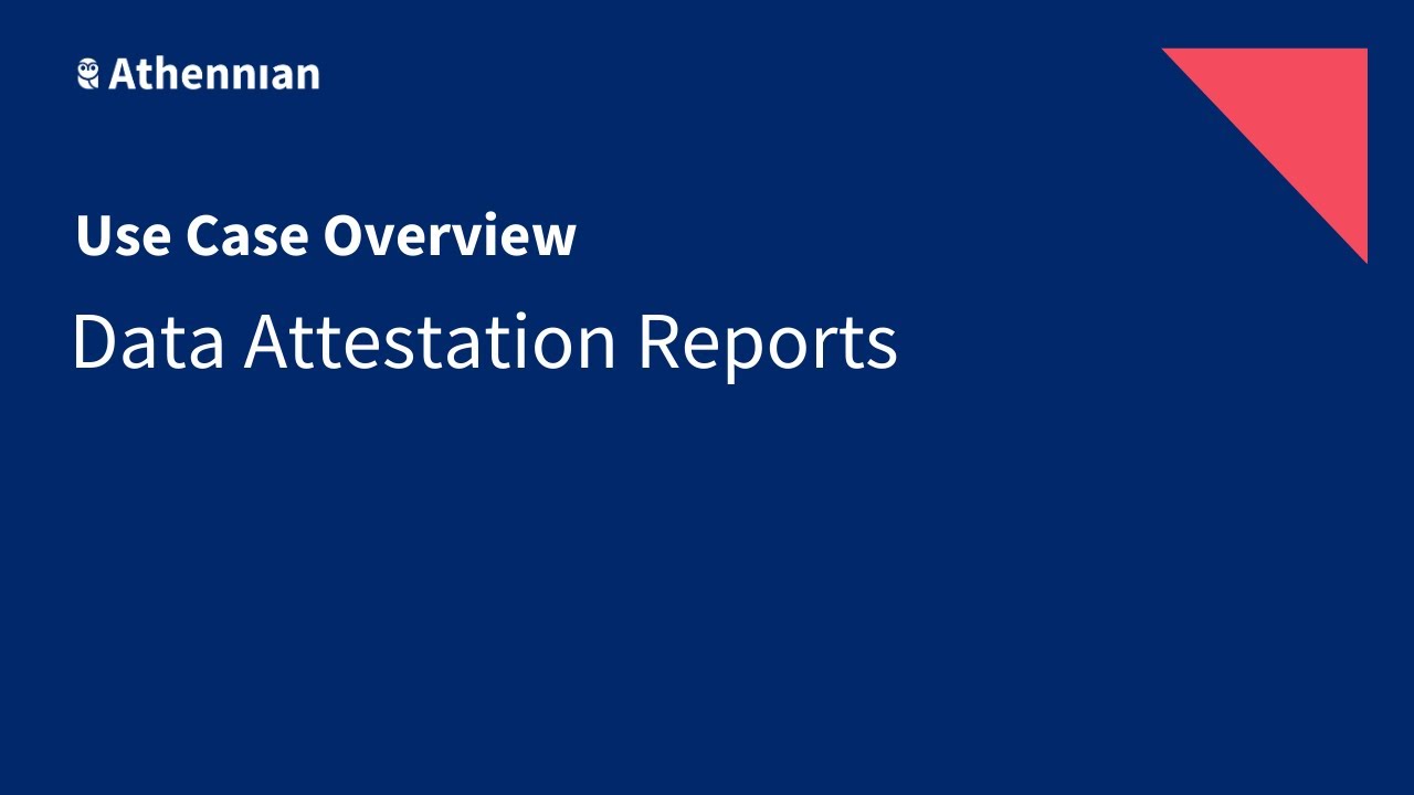 Data Attestation Reports in Athennian - YouTube