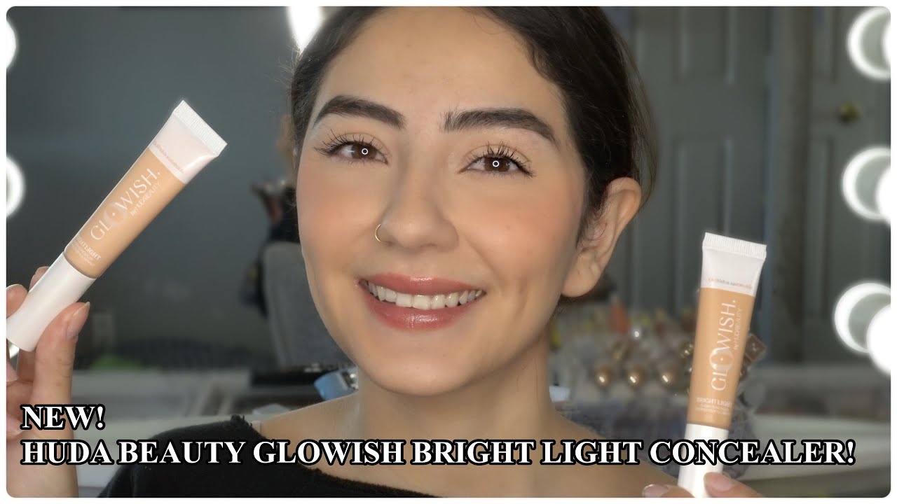 NEW HUDA BEAUTY GLOWISH BRIGHT LIGHT CONCEALER REVIEW + DEMO! - YouTube