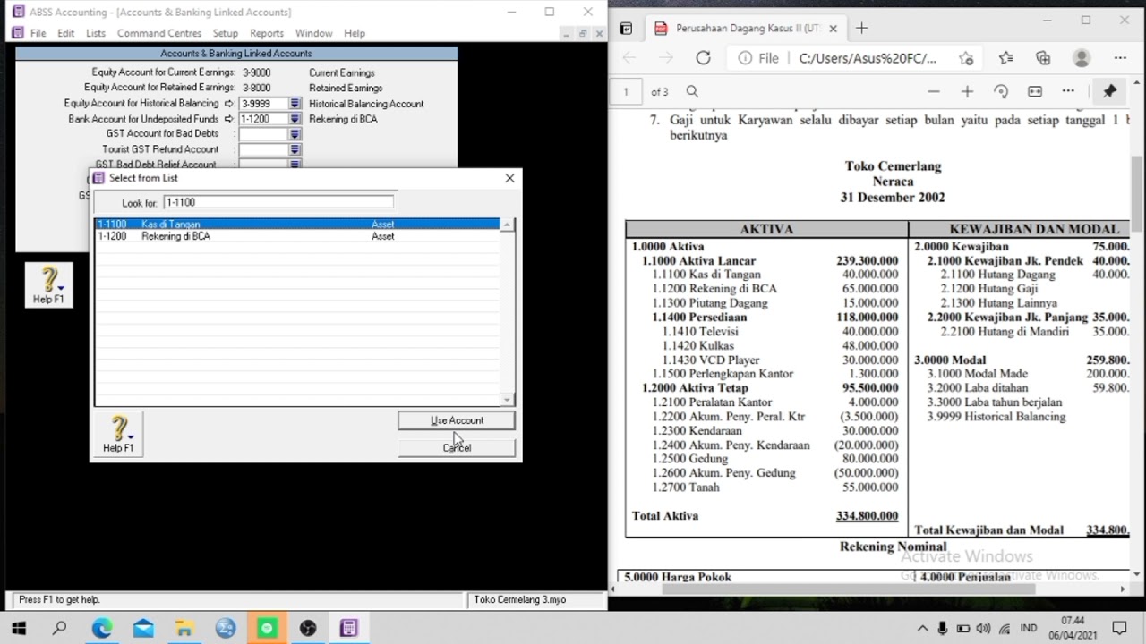 Cara mengerjakan Studi Kasus perusahaan dagang di ABSS Accounting - YouTube