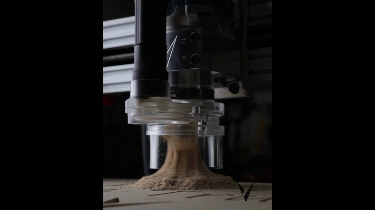 CNC Dust Extraction! (New Vertigo Dust Shoe Wood) - YouTube