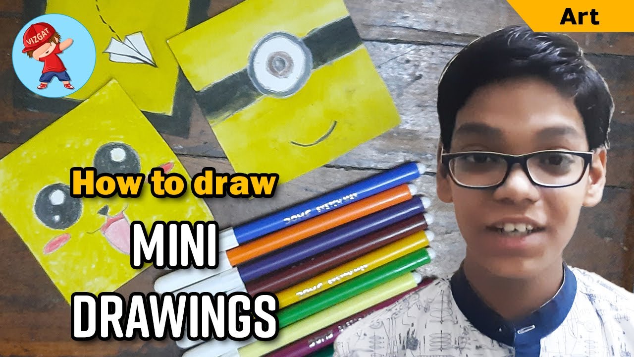 How to Draw Mini Drawings in 5 minutes | Arts | Vizgat | #Vizgat - YouTube