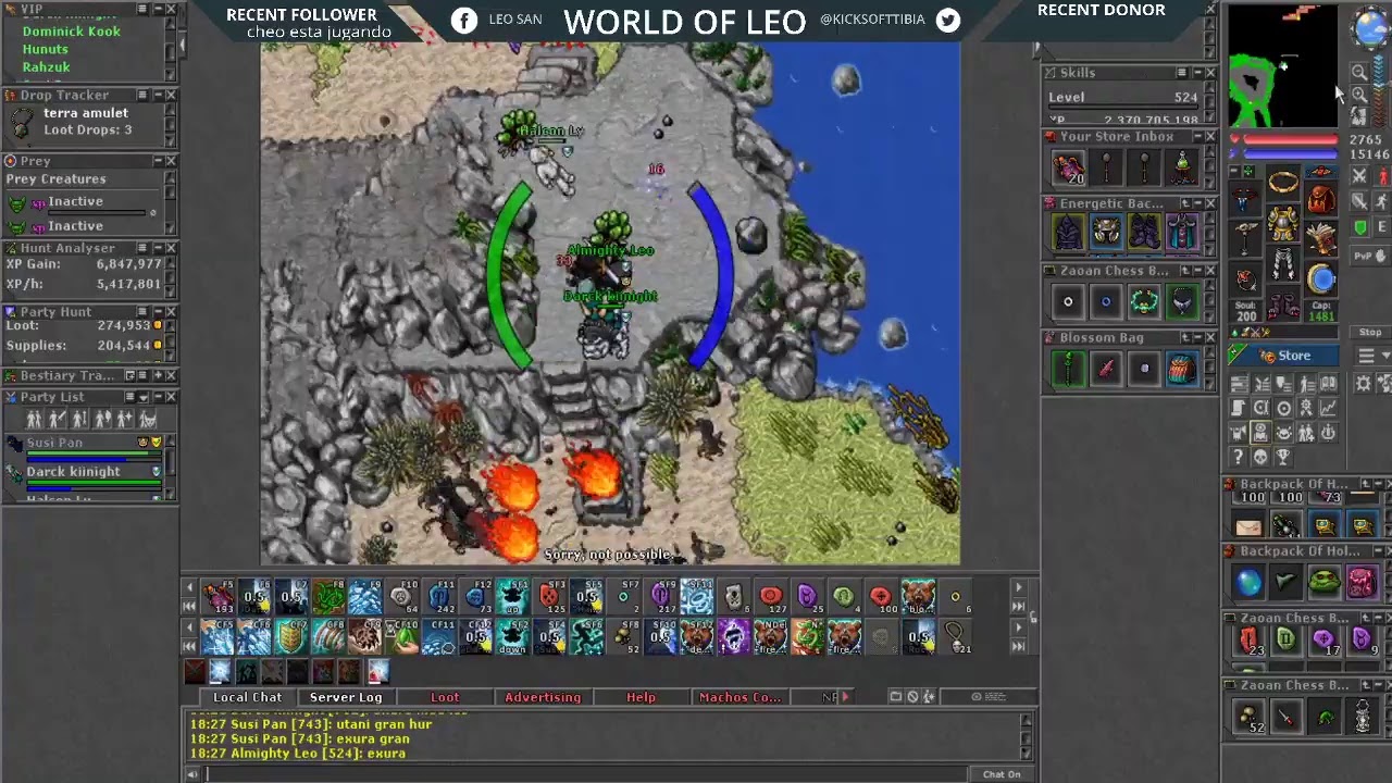 TIBIA - ELDER DRUID 500+ HUNT - YouTube