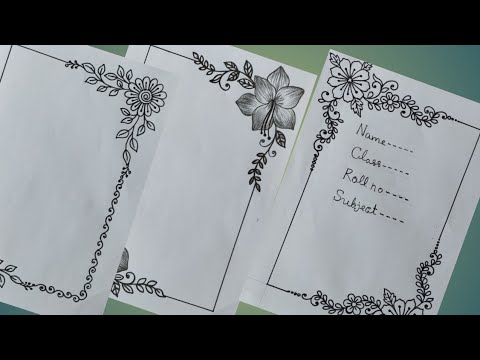 Black and White Project Work Design|| How to draw borders design on ...