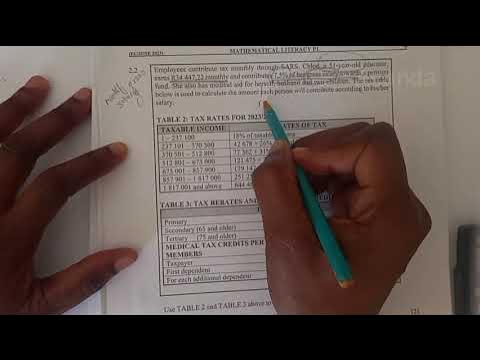 mathematical literacy EASTERN CAPE question 2 grade 12 taxation tarrifs ...