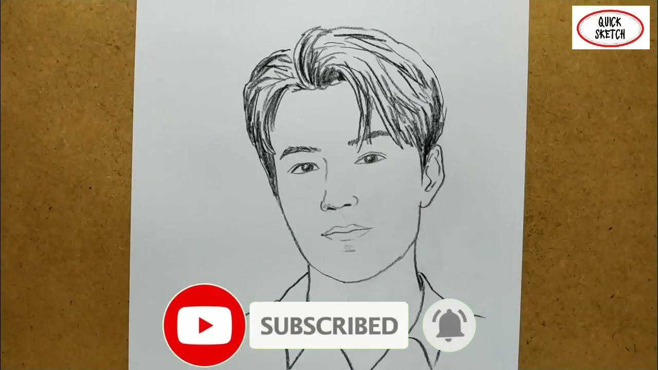 VERY EASY, how to draw BTS kpop boyband / quick sketch - YouTube