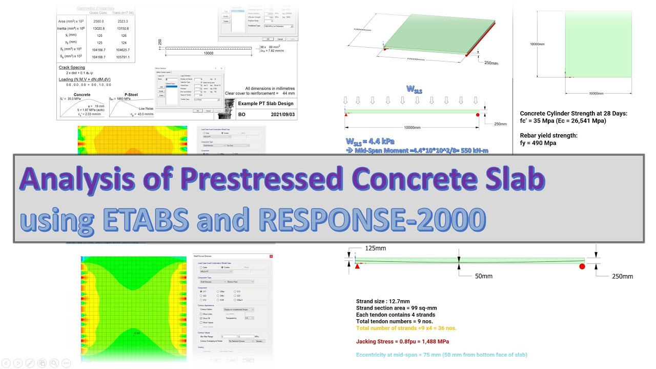 Analysis of Prestressed Concrete Slab using ETABS, Part 1: Basics and ...