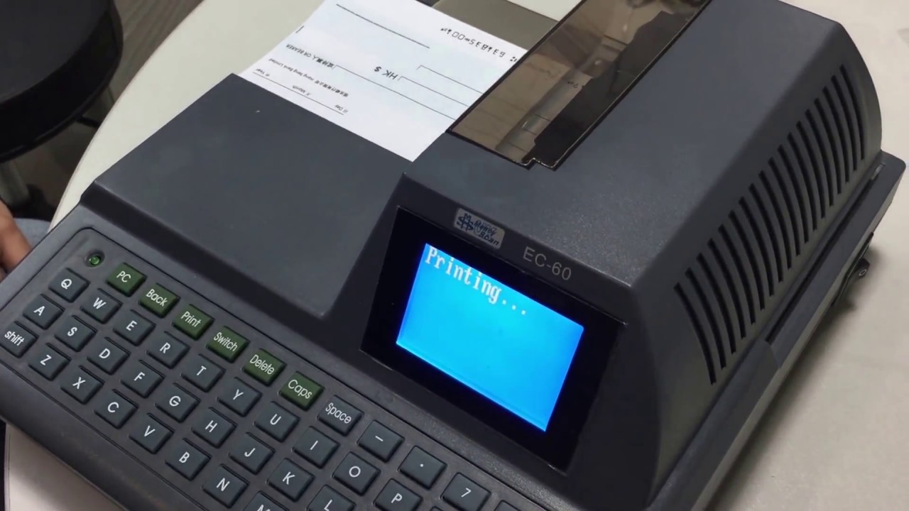 Moneyscan EC-60 電子支票機 (可印公司名, 日期, 銀碼) (英國名牌) - YouTube