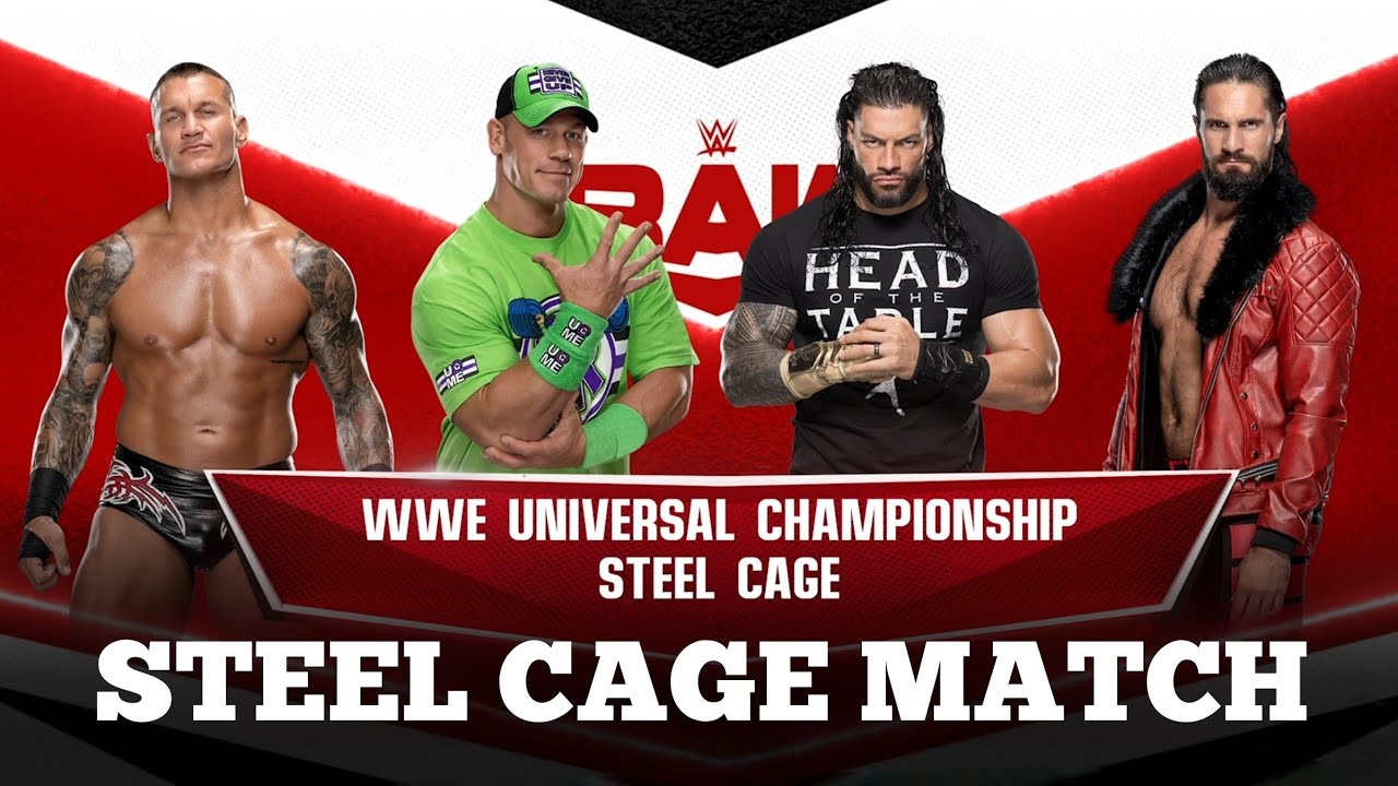 WWE STEEL CAGE MATCH | RANDY ORTON + JOHN CENA + ROMAN REIGNS + SETH ...