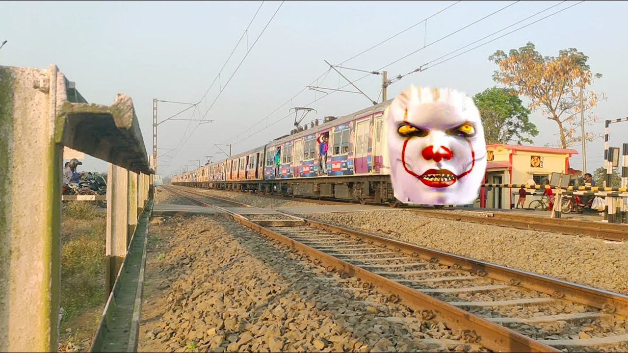 Zombie Face Colour Printed Train : Zombie Headed Emu Howrah Local ...