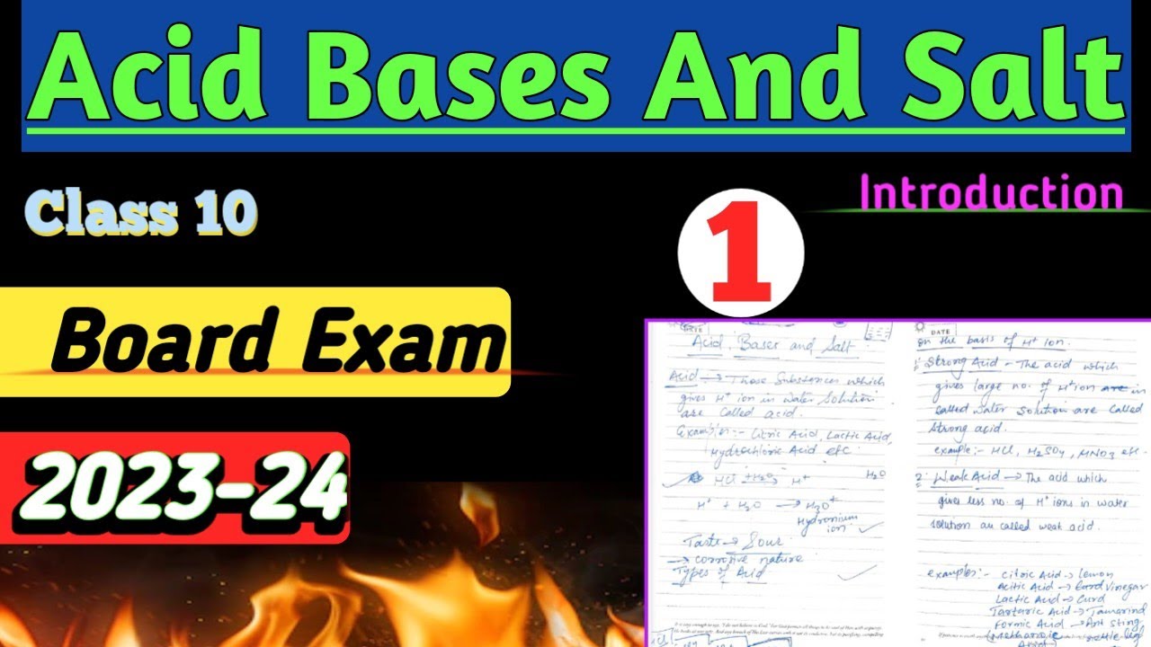 Acid , Base And Salt 01 | Class 10 | Types Of Acid | #science - YouTube