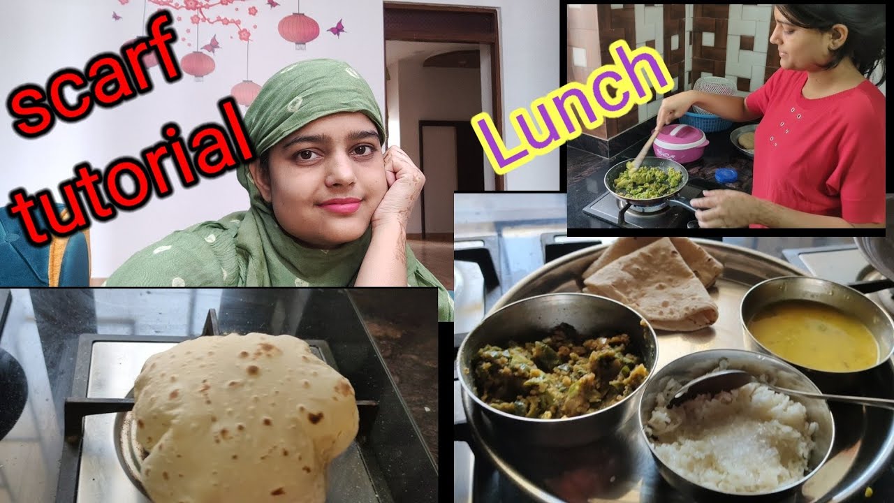 scarf tutorial ! Cotton scarf se face ko kese wrape kare ! Lunch m aaj ...