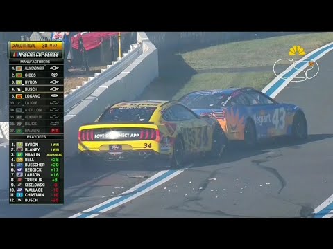 ERIK JONES MICHAEL MCDOWELL CRASH - 2023 BANK OF AMERICA ROVAL 400 ...