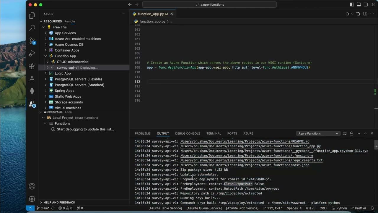 Deploy Azure function from VSCode to Azure Portal Directly - YouTube