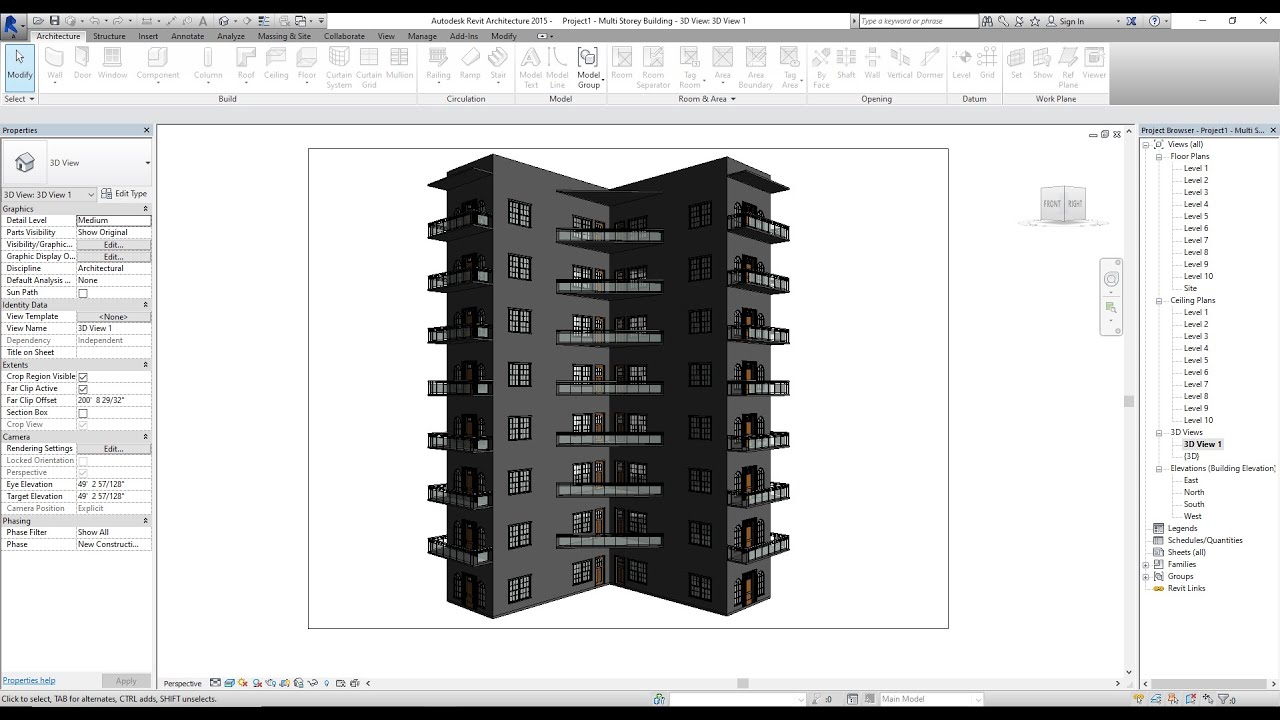 Multi-Storey Building Design | Modelling | Architecture | Revit Design ...