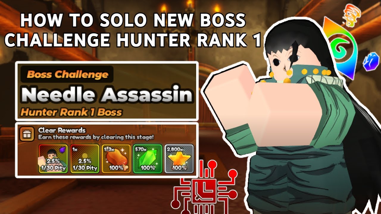 HOW TO SOLO NEW BOSS CHALLENGE NEEDLE ASSASSIN RANK 1 | ROBLOX ANIME ...